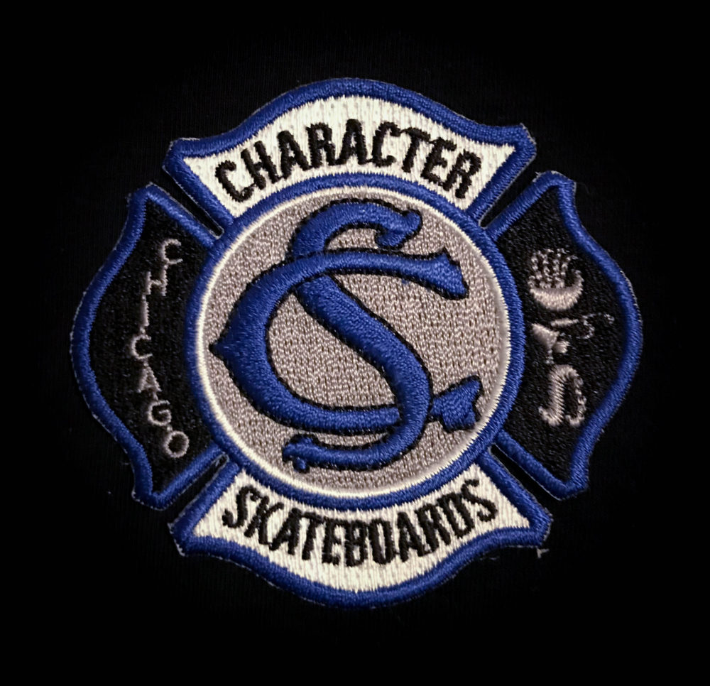 Fire Embroidered Patch - Blue | Character Skateboards | Chicago's ...